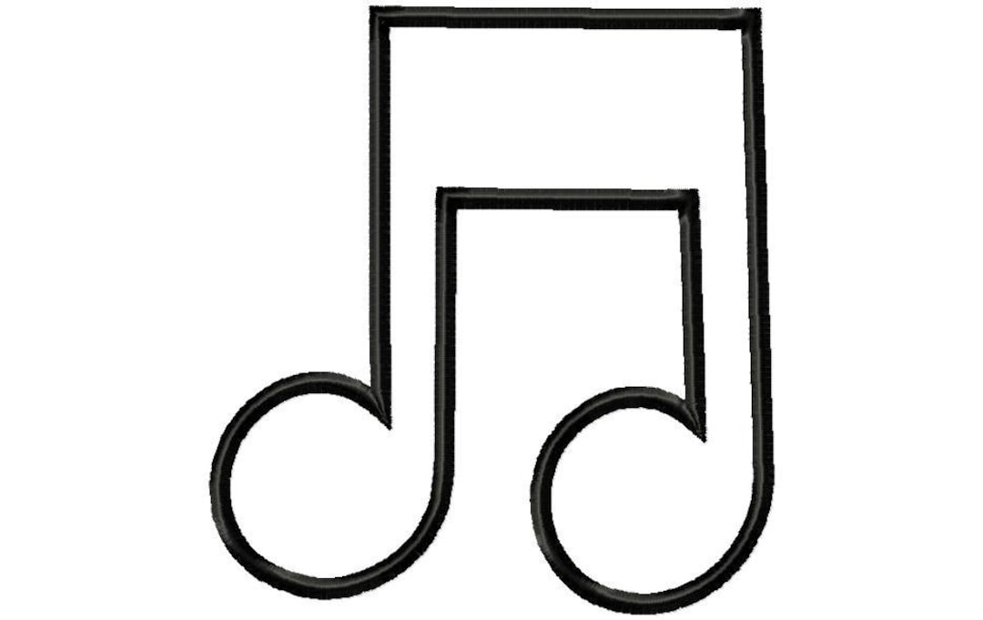 Musical Note II Two Eighth Notes Applique Design Download - 5x7 Hoop ...