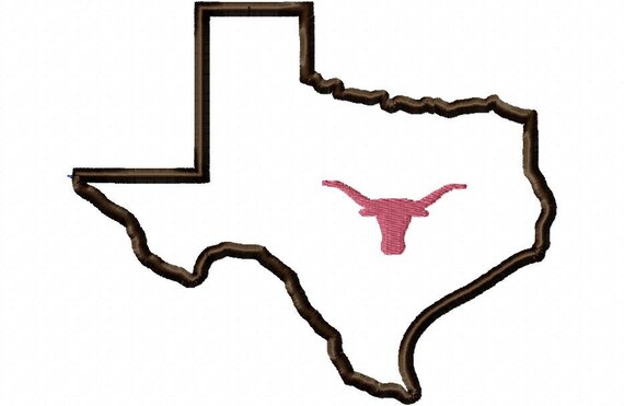 Texas Longhorns Applique Embroidery Design 5x7 Hoop Size - Etsy