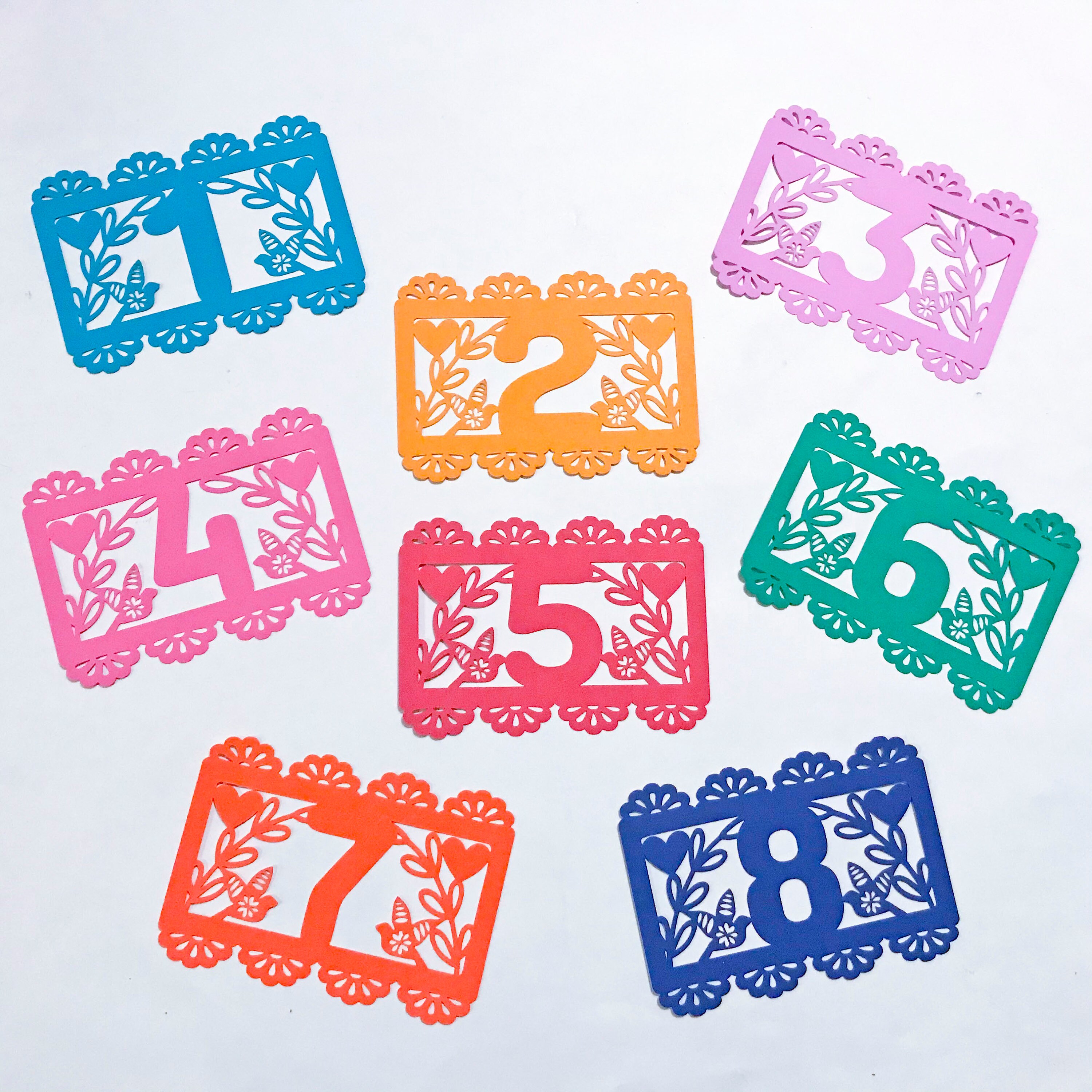 Set de 5 Papel Picado Table Numbers Mexican Latino Inspired | Etsy España