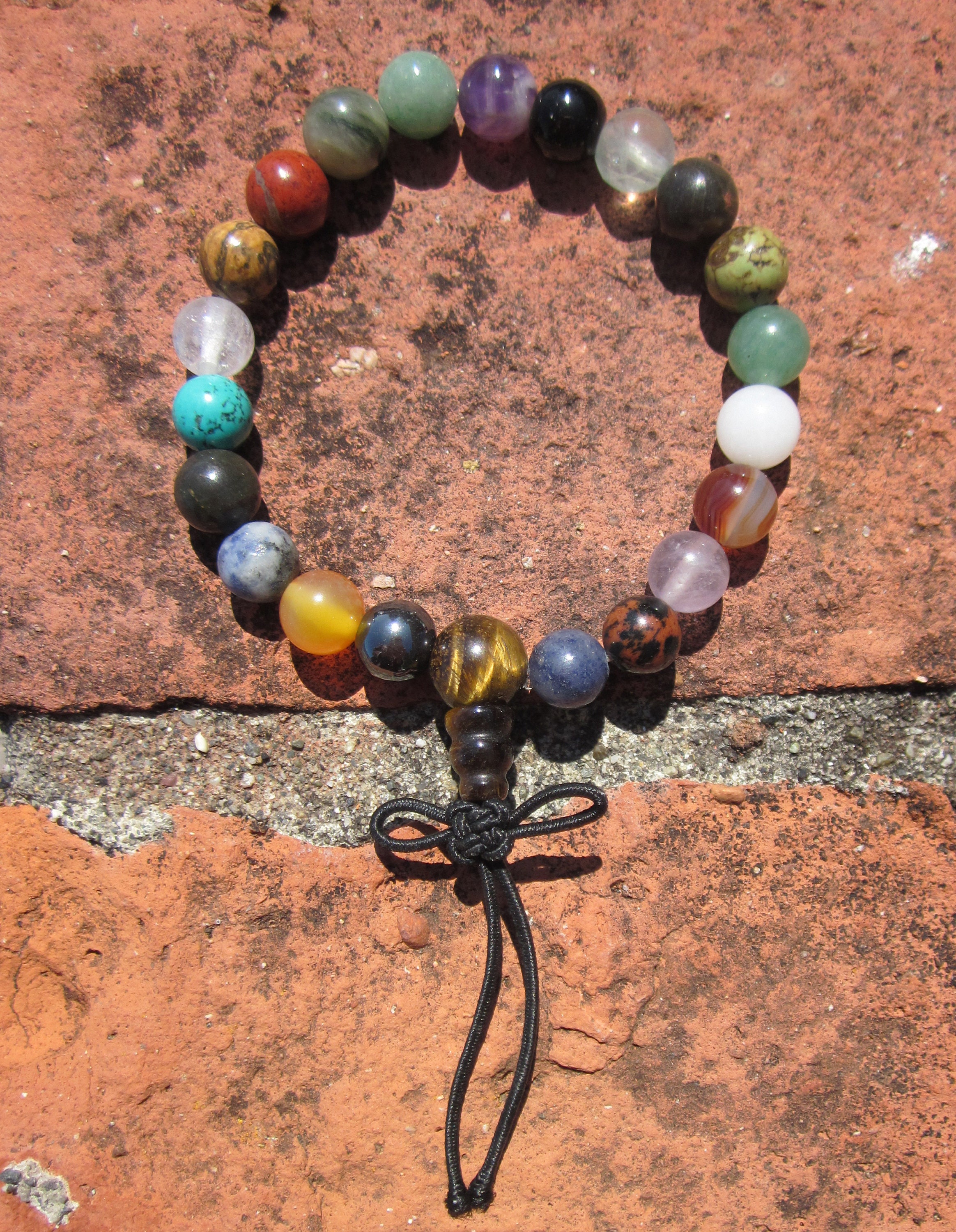USA Custom Design Healing All Chakras Mixed Gemstones Wrist Mala ...