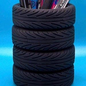 Tire Stack Pen Holder | Pencil Cup | Car Guy | Mechanic | Desk ...