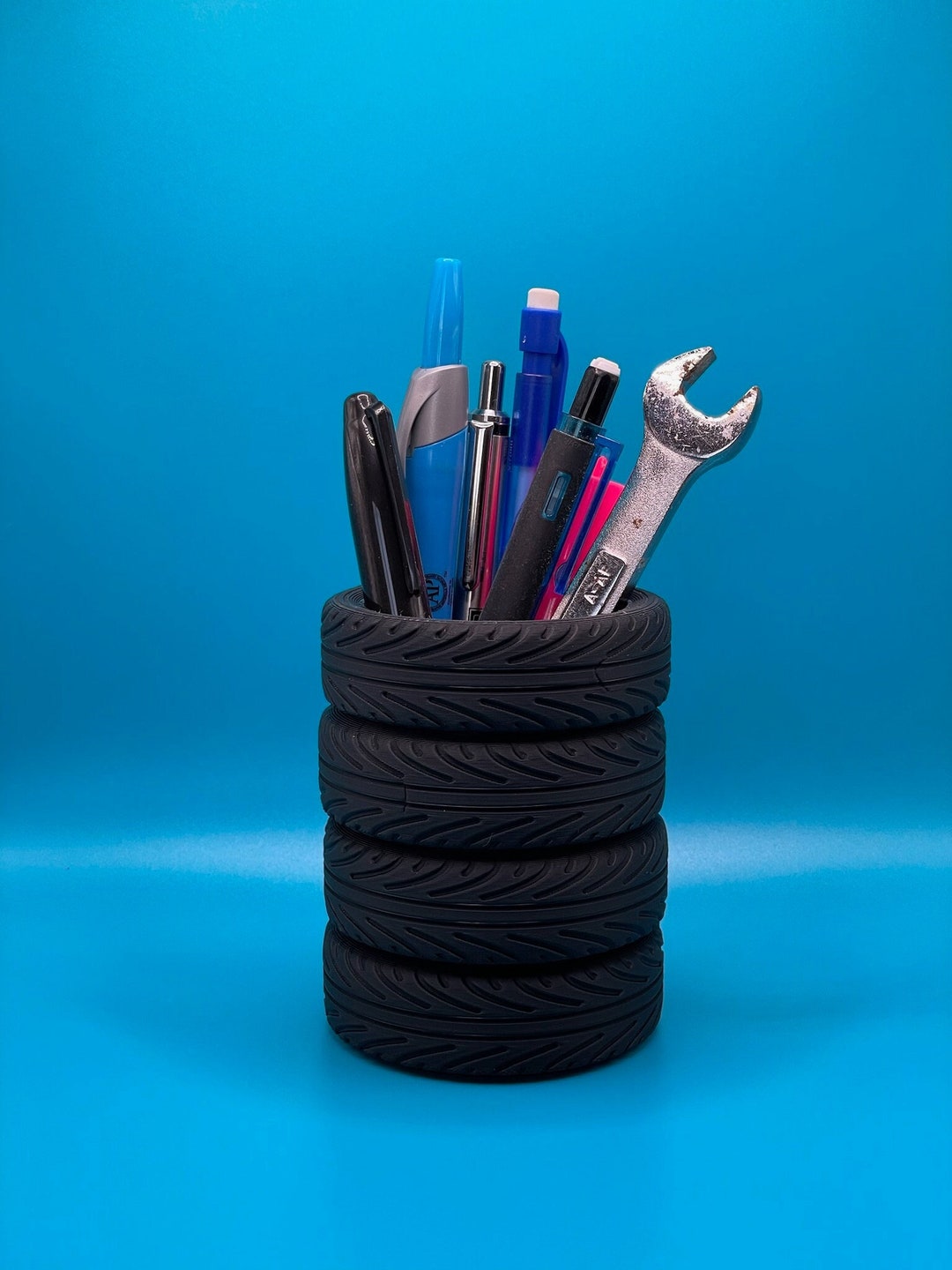 Tire Stack Pen Holder Pencil Cup Car Guy Mechanic Desk Organizer ...