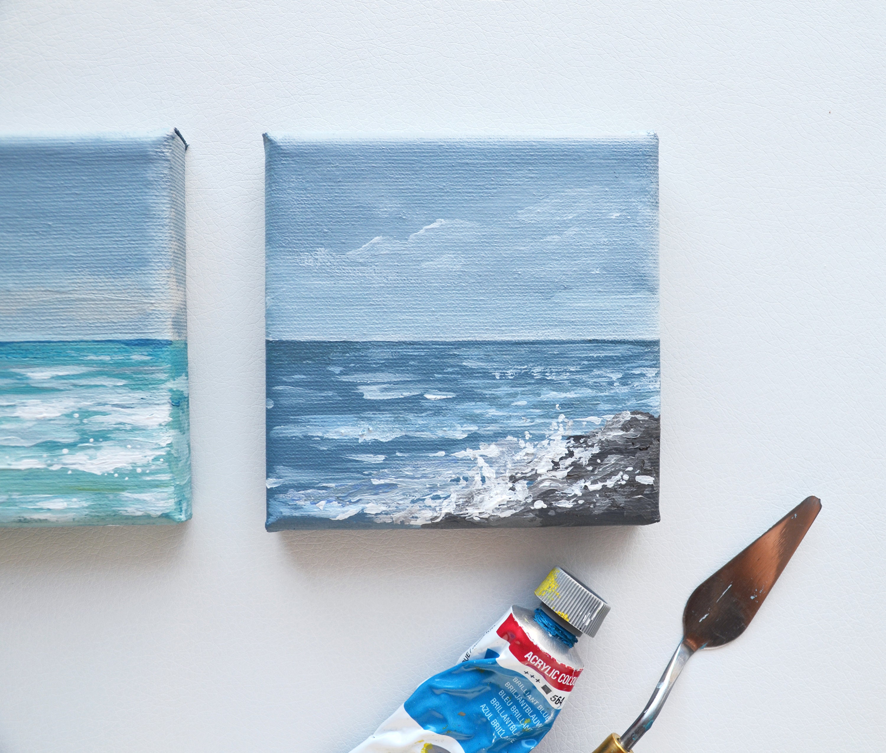 Mini Painting 4x4 Acrylic Painting Original Art Coastal Wall Art Small ...