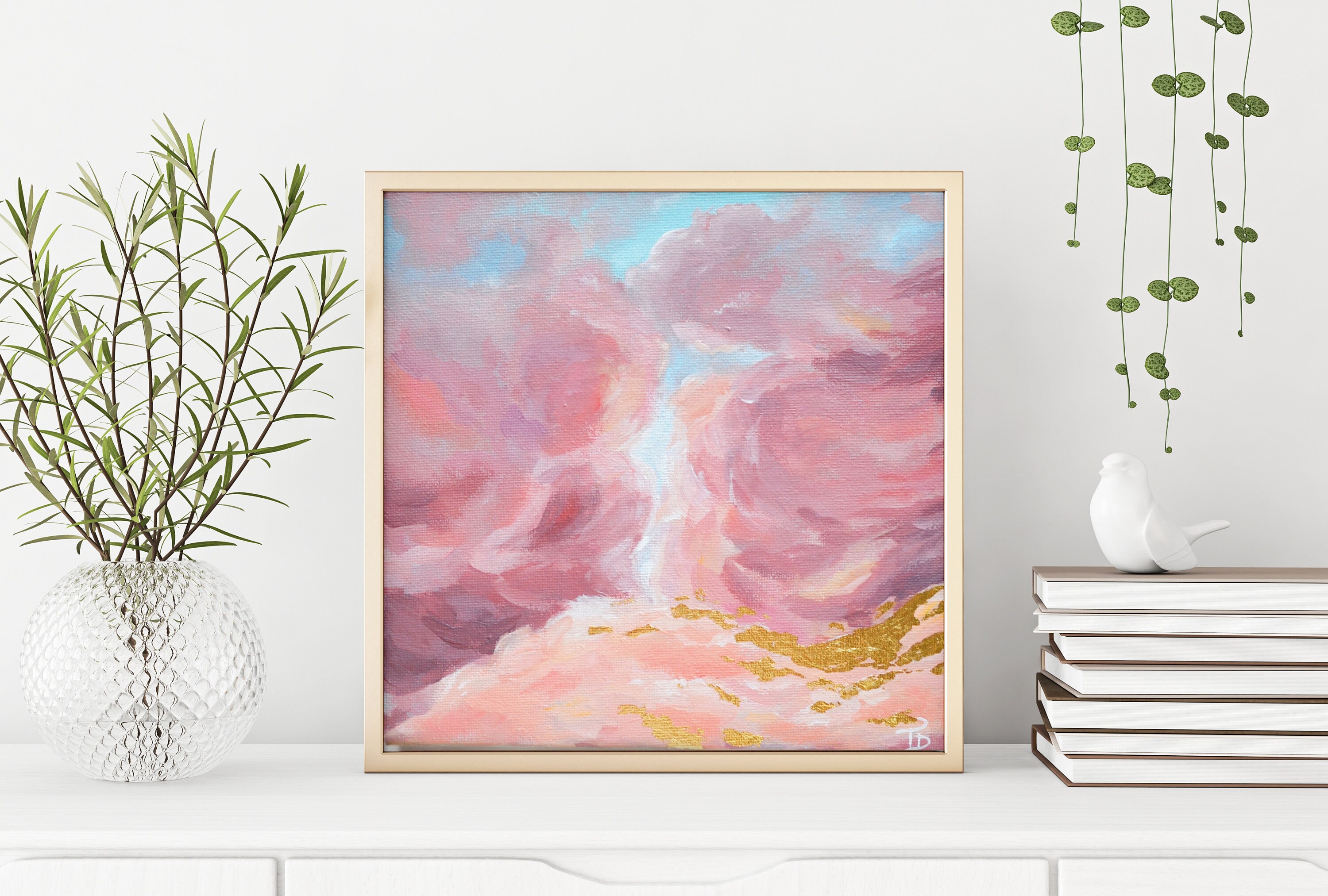 Pink Dreamscape Small Acrylic Painting on Canvas Original Artwork With ...