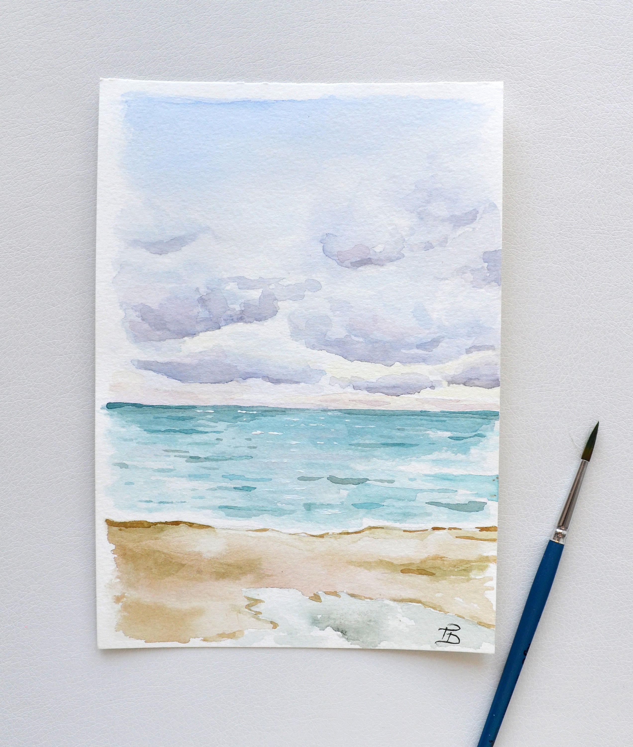 Original Watercolor Art Ocean Painting Beach Decor - Etsy