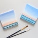 Mini Canvas Painting Ocean and Sunset Original Acrylic Painting ...
