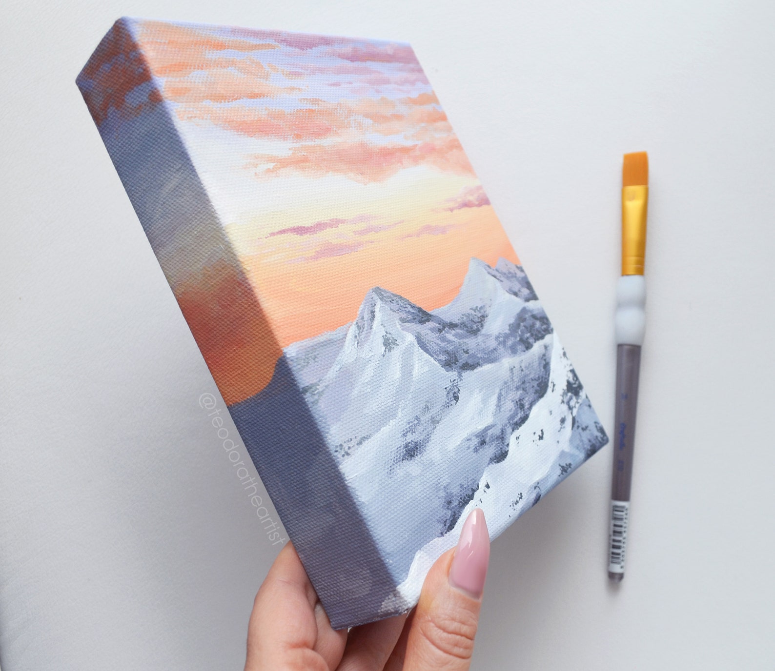 Small Canvas Artwork | Original Acrylic Painting on Canvas- Snowy ...