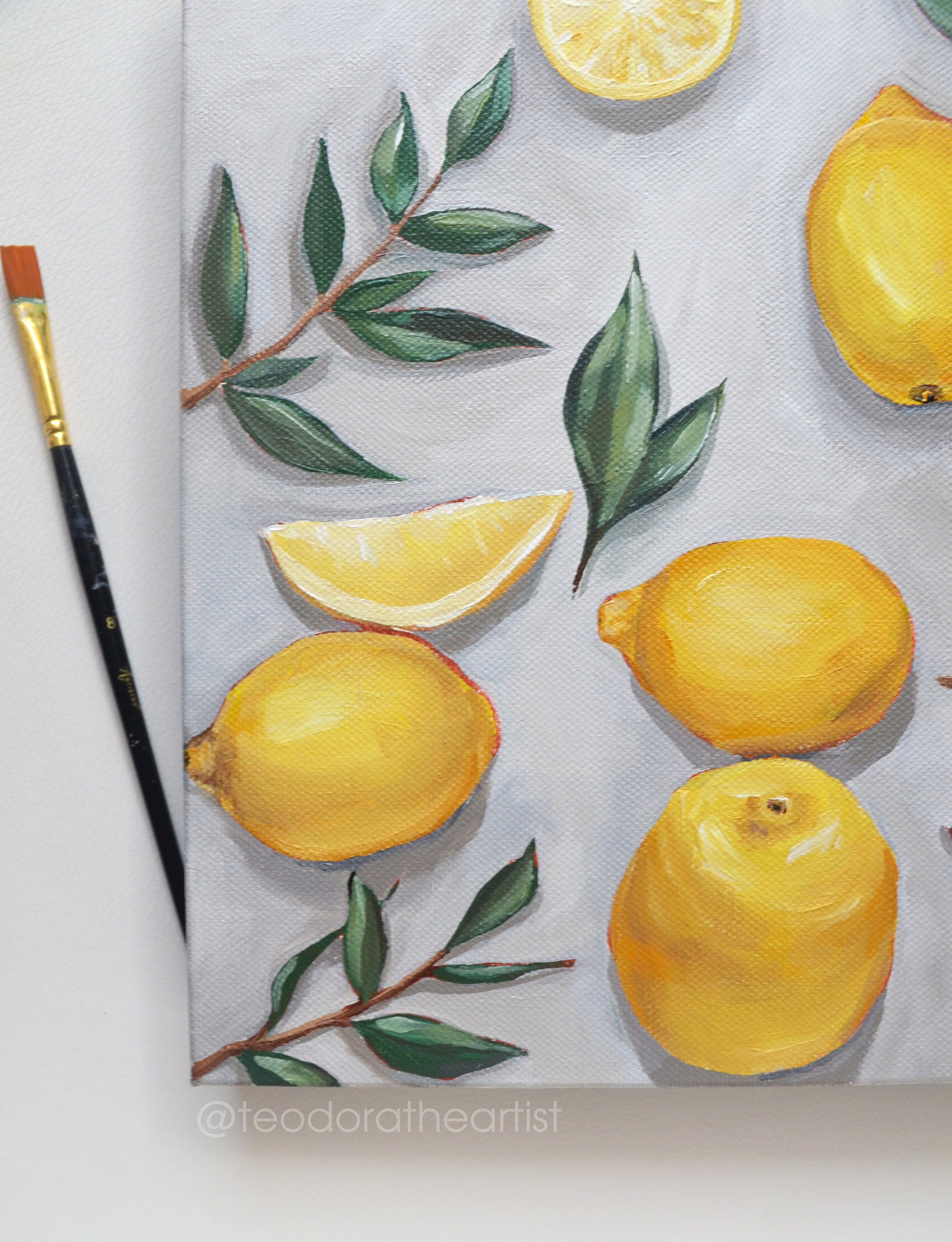 Lemons Acrylic Painting on Canvas Kitchen Wall Art - Etsy