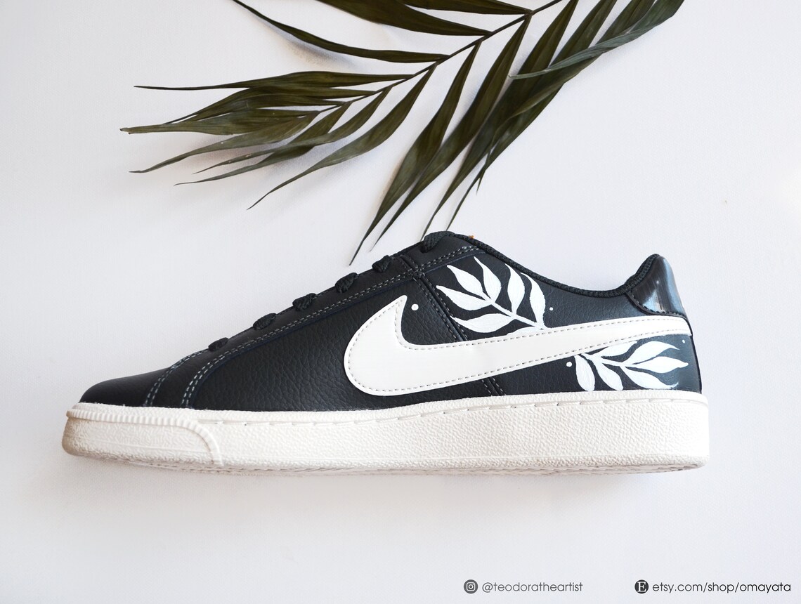 Painted Shoes Nike Shoes Hand Painted Gold Peonies - Etsy