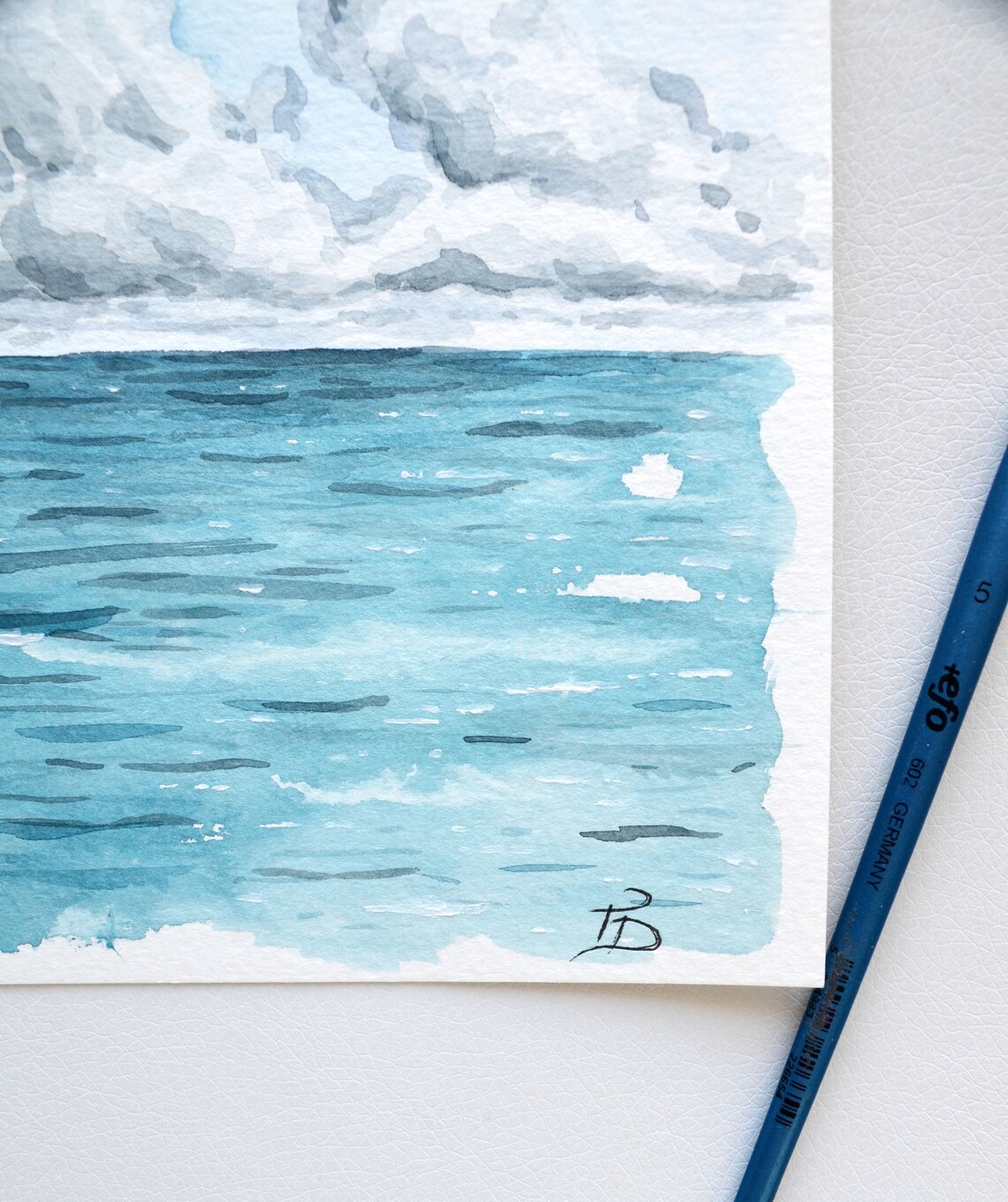 Original Watercolor Art Ocean Painting Beach Decor - Etsy