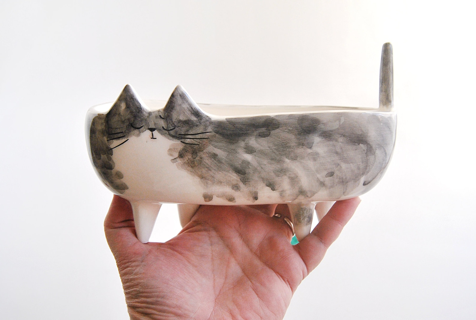 Ceramic Cat or Pet Planter Personalizated Oval Shape and Four | Etsy