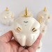 Ceramic Alien Figure in White Clay With Real Gold Details, rain Drop ...