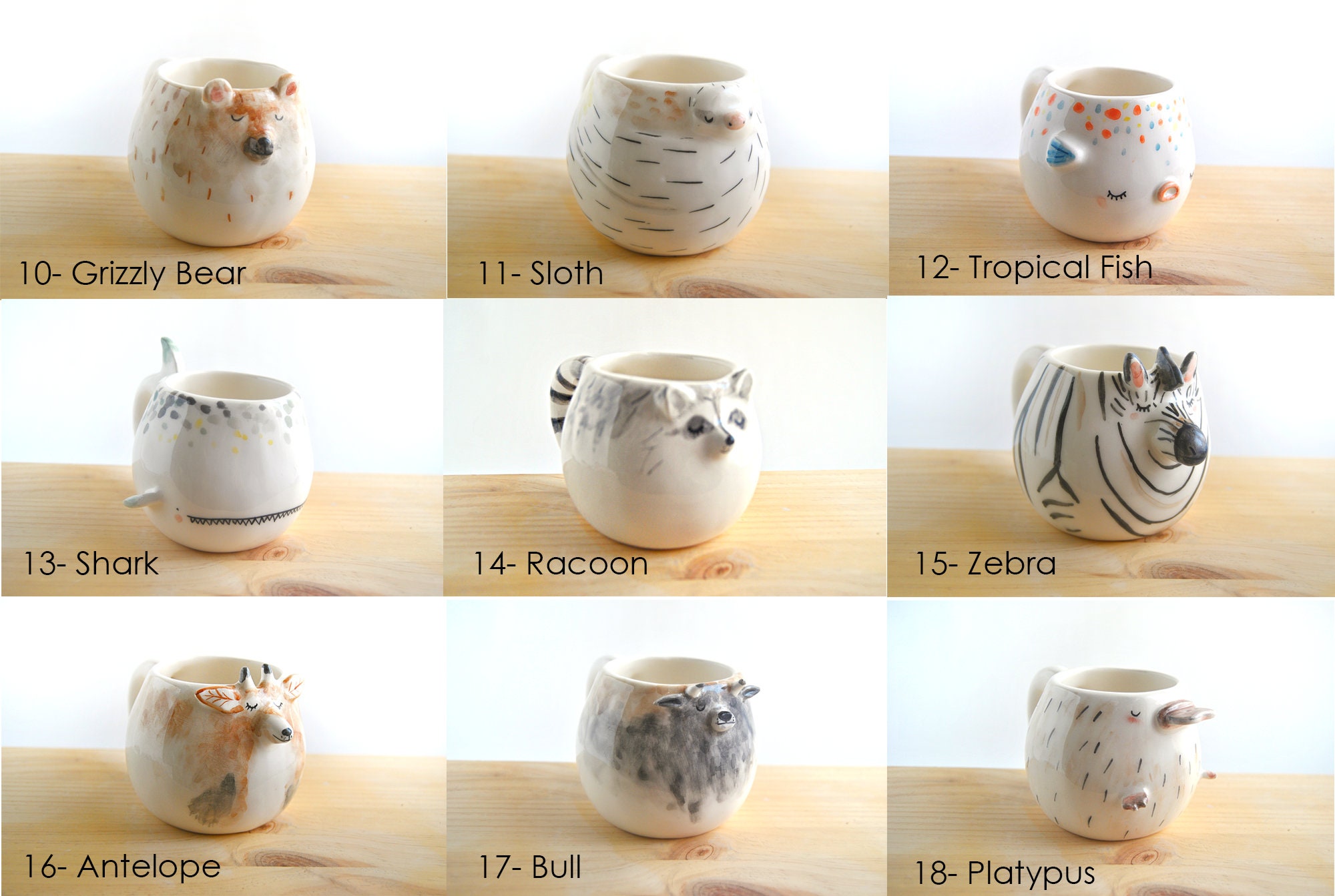 Wild Wild Mug Colection. Choose Your Favorite Mug. 27 Different Animal ...
