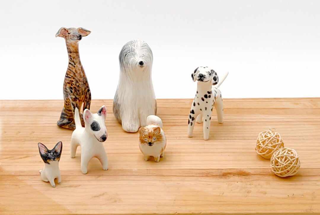Set of 6 Ceramic Dog Figures of Different Breeds. Made to Order - Etsy