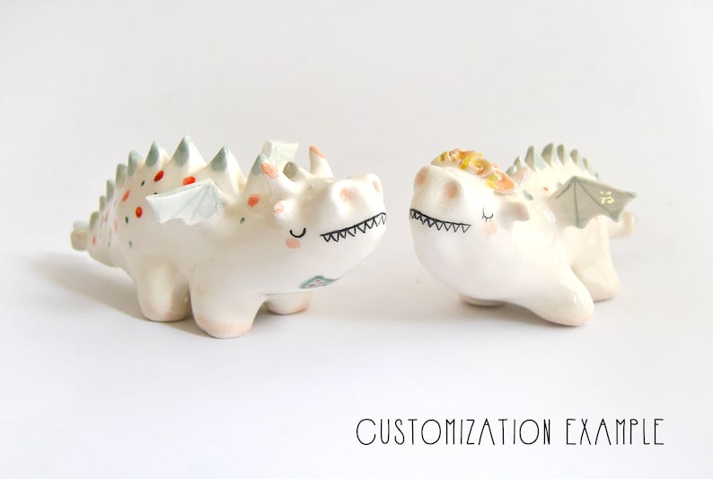 Personalized Ceramic Wedding Cake Toppers Bride And Groom. | Etsy