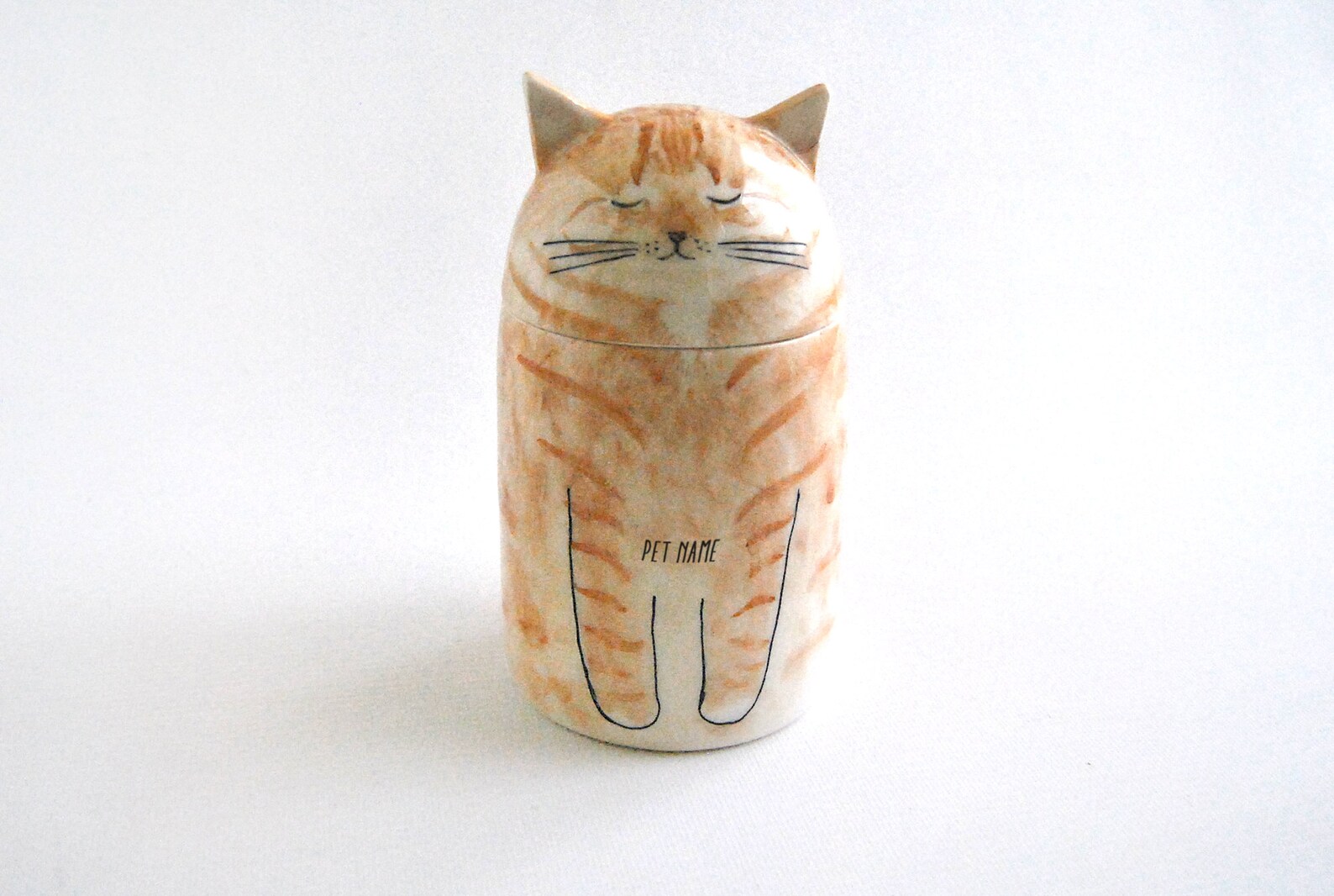 Personalized Cat Urn With Semi-spherical Cover With Name or - Etsy