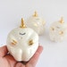 Ceramic Alien Figure in White Clay With Real Gold Details, rain Drop ...