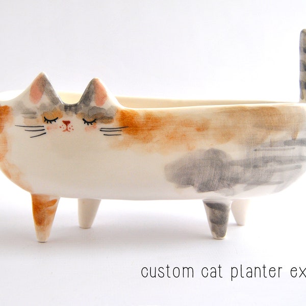 Cat Flower Pot - Etsy