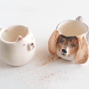 Personalized Ceramic Mug With Dog Shape With Name or Without Name ...