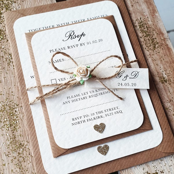 Rustic Wedding Invitation - Etsy UK