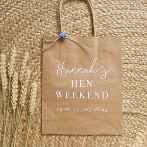 Hen Party Gift Bags - Hen Weekend, Hen Do, Rustic Kraft Bags, Pretty ...