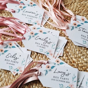 Rustic, Elegant, Pretty, Floral Hen Party Tags - Hen Party, Hen Party ...
