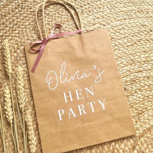 Hen Party Gift Bags - Hen Weekend, Hen Do, Rustic Kraft Bags, Pretty ...