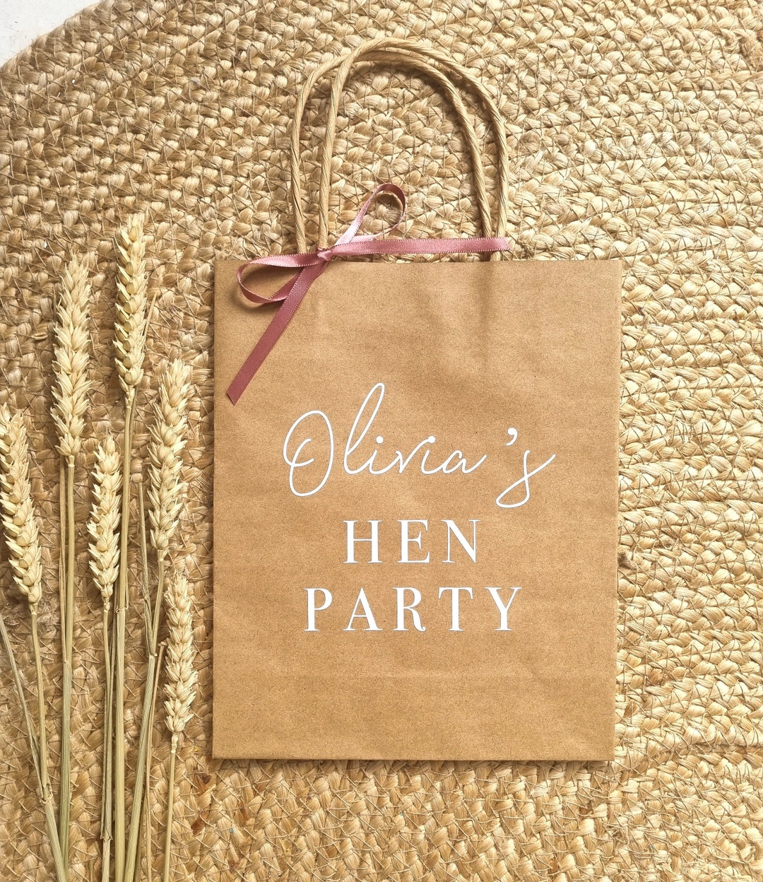 Hen Party Gift Bags - Hen Weekend, Hen Do, Rustic Kraft Bags, Pretty ...