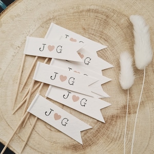 18 Personalised Wedding Cupcake Flags, Engagement, Anniversary, Cupcake ...