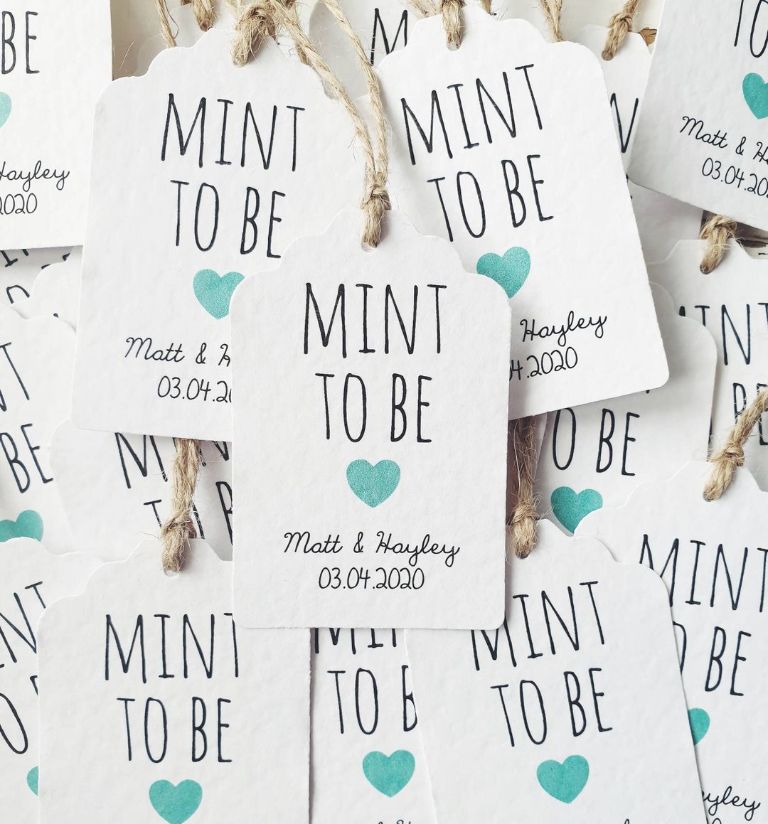 Mint to Be Personalised Tags - Wedding Favour Tags - Favors, Wedding ...