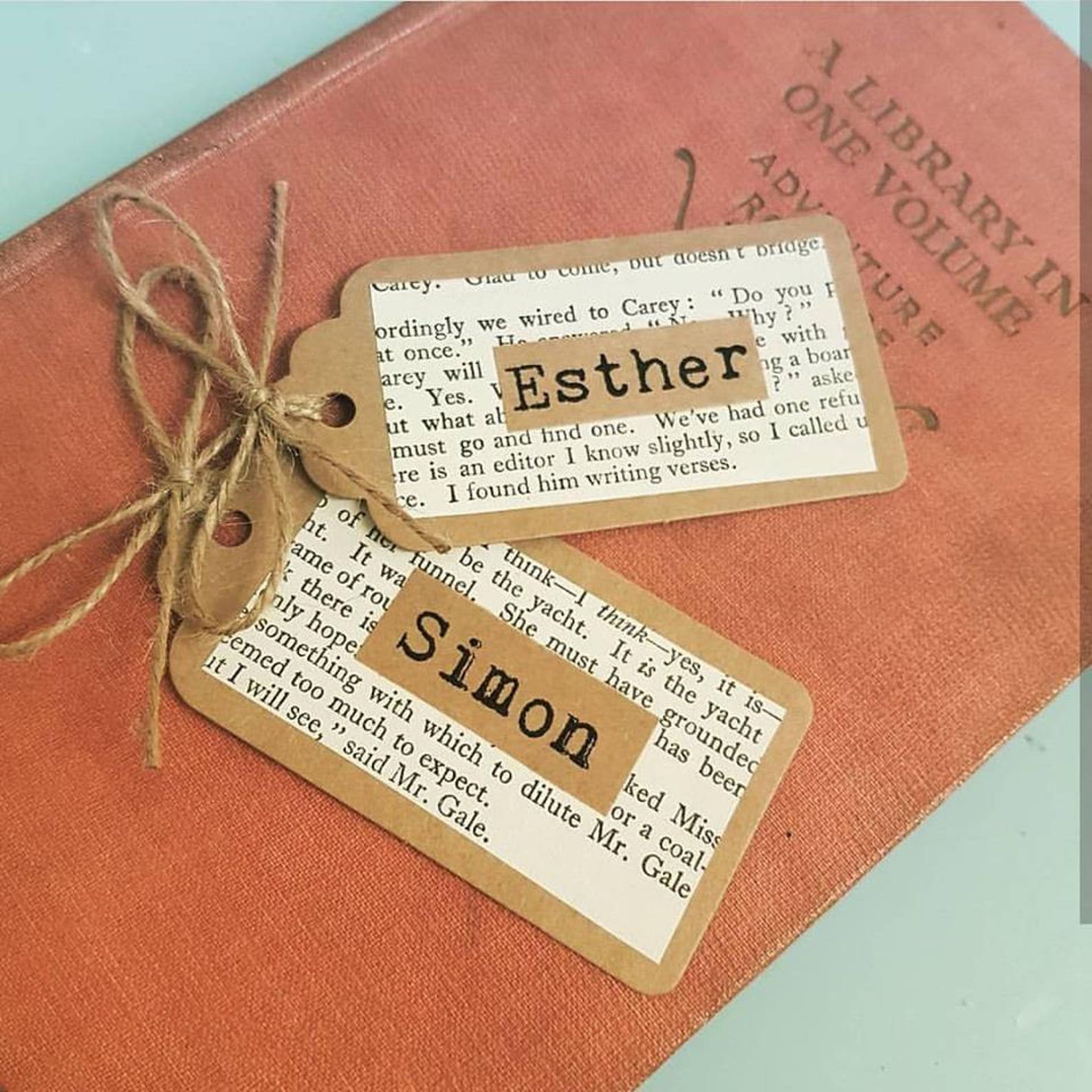 Fairytale, Vintage, Story Book Page, Tag Wedding Place Card With Twine ...