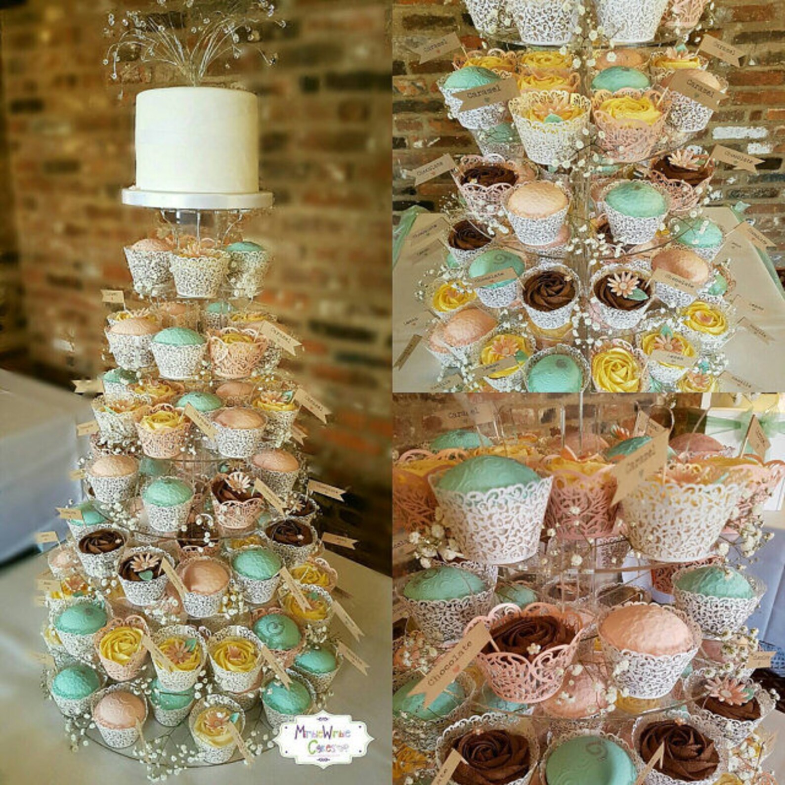 18 Personalised Wedding Cupcake Flags Engagement - Etsy