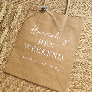 Hen Party Gift Bags - Hen Weekend, Hen Do, Rustic Kraft Bags, Pretty ...