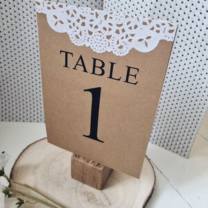 Rustic Doily and Pearl Wedding Table Number Card - Etsy