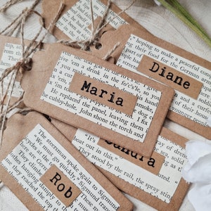 Fairytale, Vintage, Story Book Page, Tag Wedding Place Card With Twine ...
