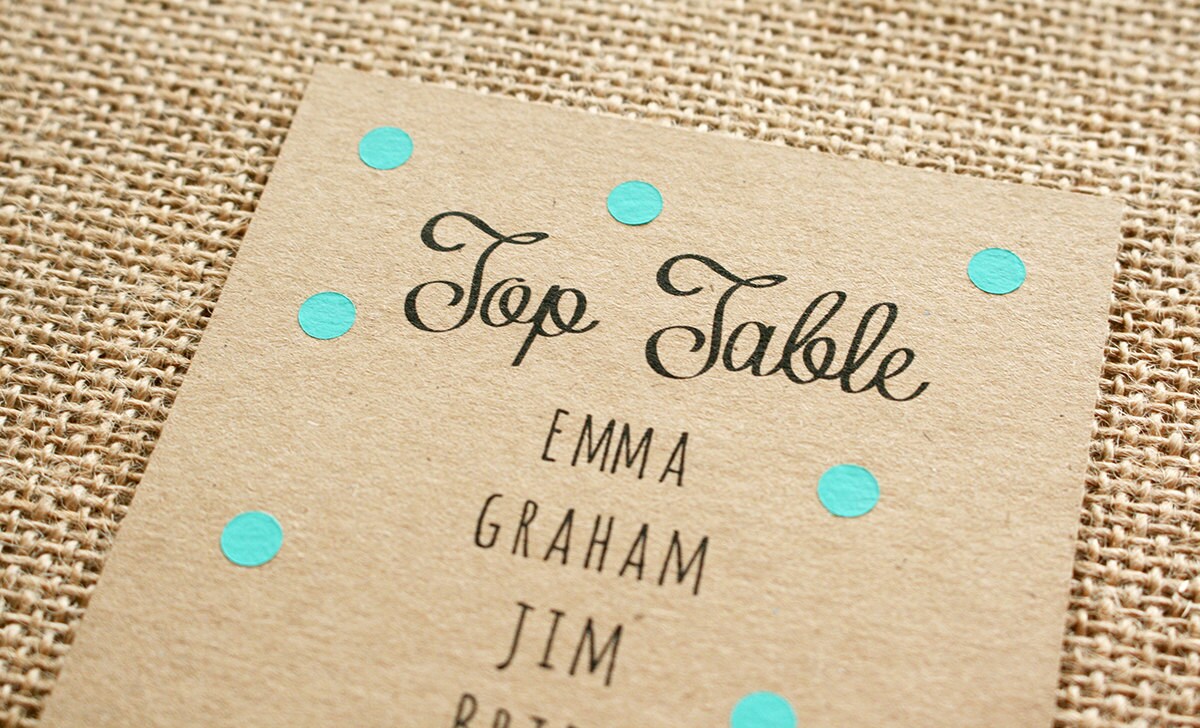 Pastel Polka Dot Table Plan Card | Etsy