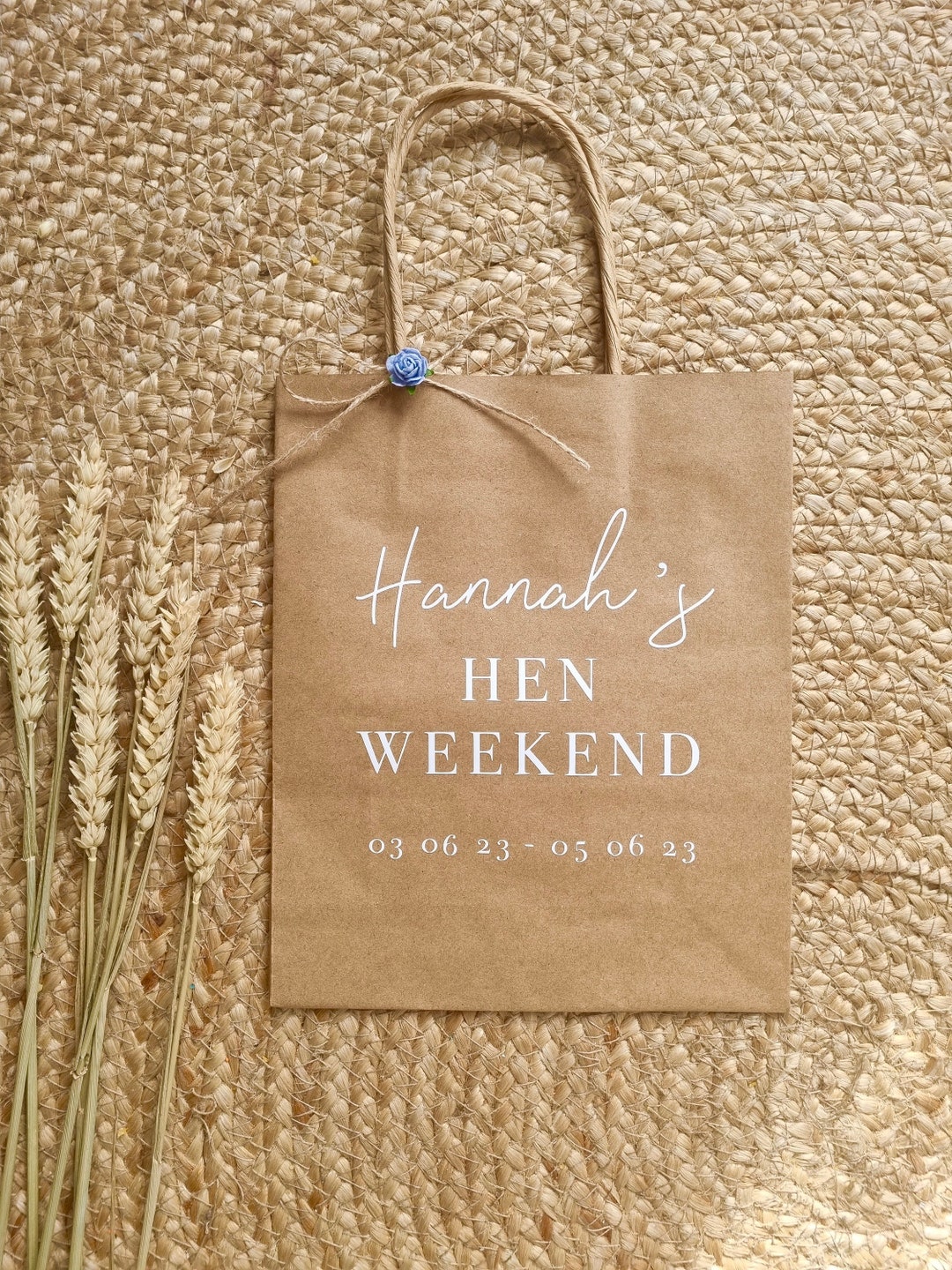 Hen Party Gift Bags - Hen Weekend, Hen Do, Rustic Kraft Bags, Pretty ...