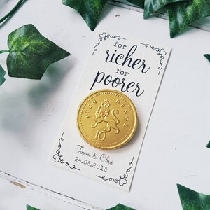 For Richer for Poorer Chocolate Coin Wedding Favour - Wedding Guests ...