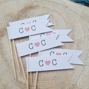 18 Personalised Wedding Cupcake Flags, Engagement, Anniversary, Cupcake ...