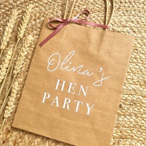 Hen Party Gift Bags - Hen Weekend, Hen Do, Rustic Kraft Bags, Pretty ...