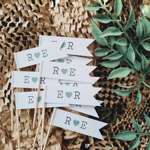 18 Personalised Wedding Cupcake Flags, Engagement, Anniversary, Cupcake ...