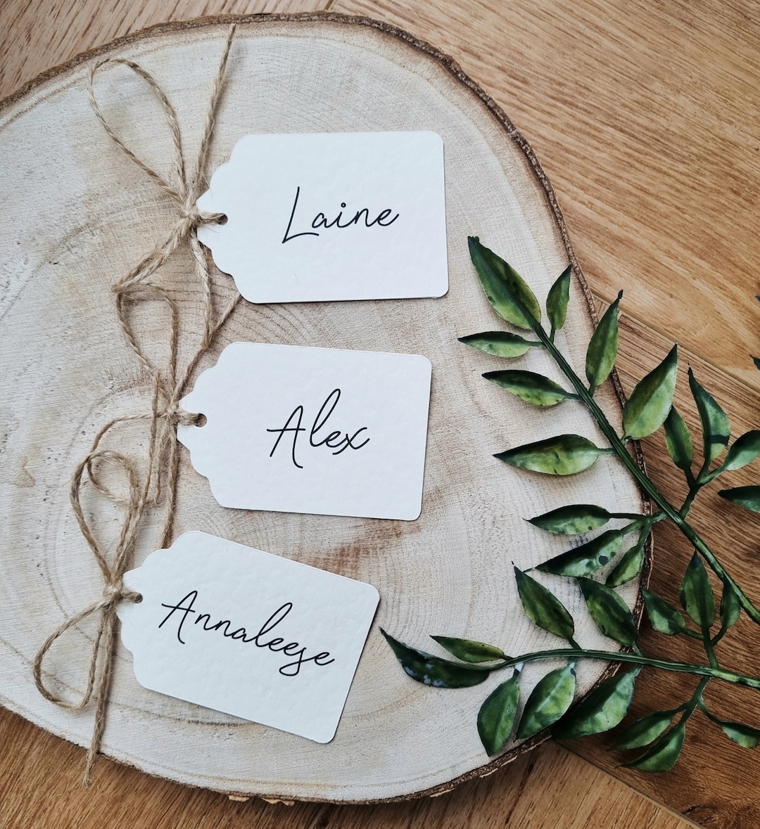 Wedding Place Card Tag, Simple, Rustic, Wedding Place Setting With ...