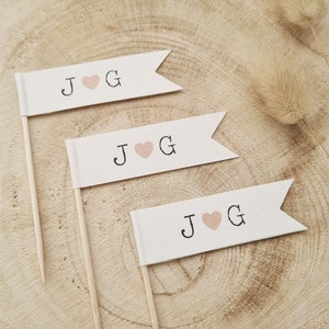 18 Personalised Wedding Cupcake Flags, Engagement, Anniversary, Cupcake ...