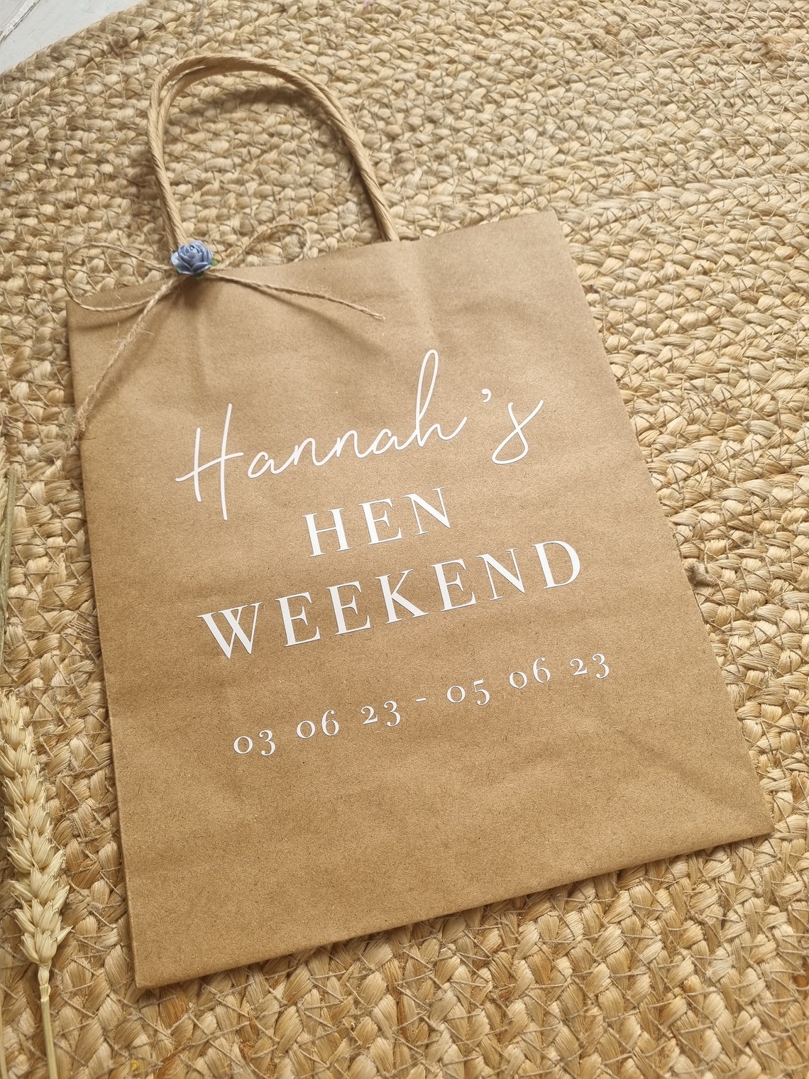 Hen Party Gift Bag - Hen Weekend, Hen Do, Rustic Kraft Bags, Pretty ...