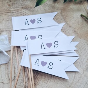 18 Personalised Wedding Cupcake Flags, Engagement, Anniversary, Cupcake ...