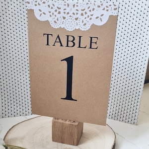 Rustic Doily and Pearl Wedding Table Number Card - Etsy