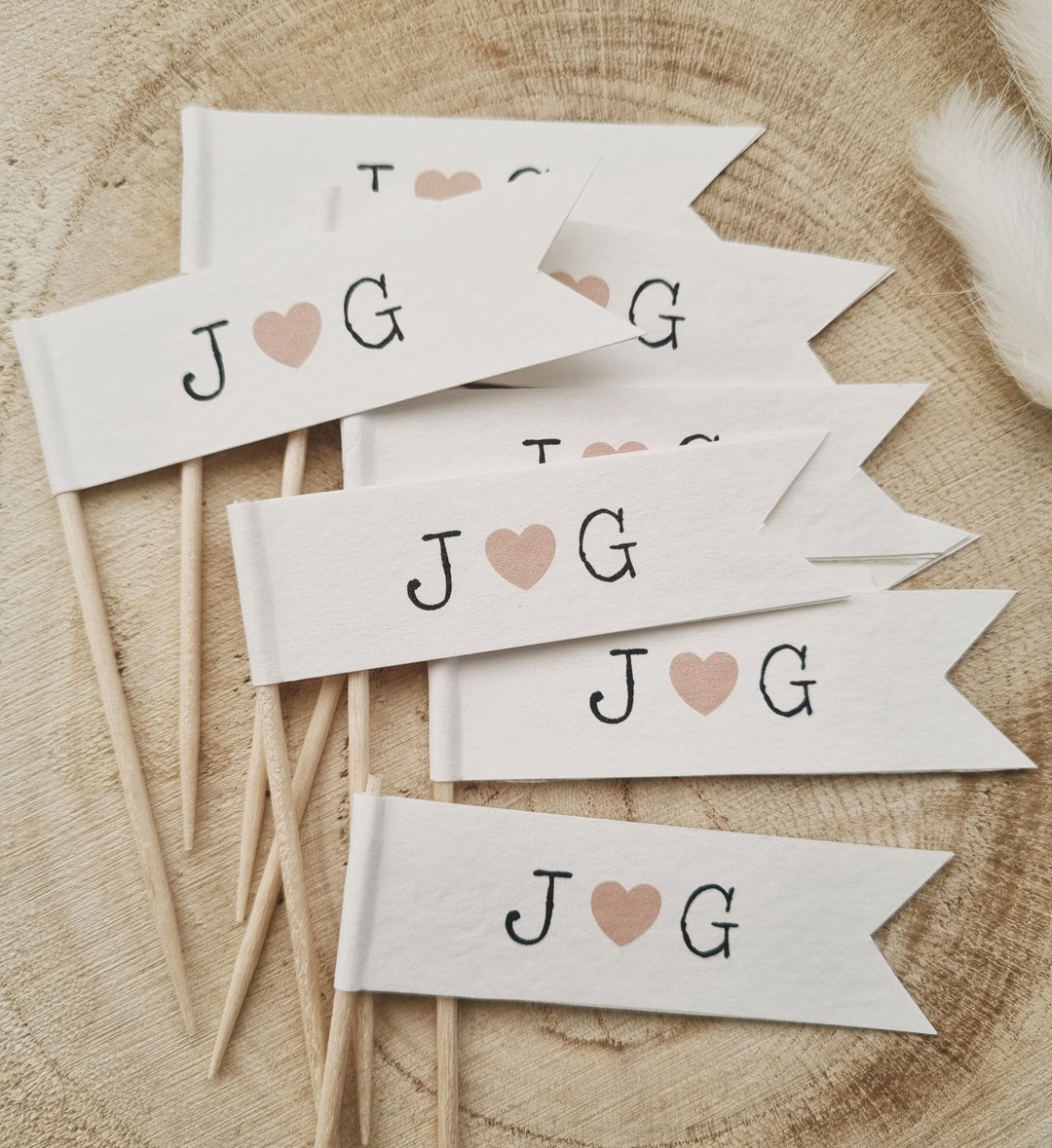 18 Personalised Wedding Cupcake Flags, Engagement, Anniversary, Cupcake ...