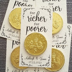 For Richer for Poorer Chocolate Coin Wedding Favour - Wedding Guests ...