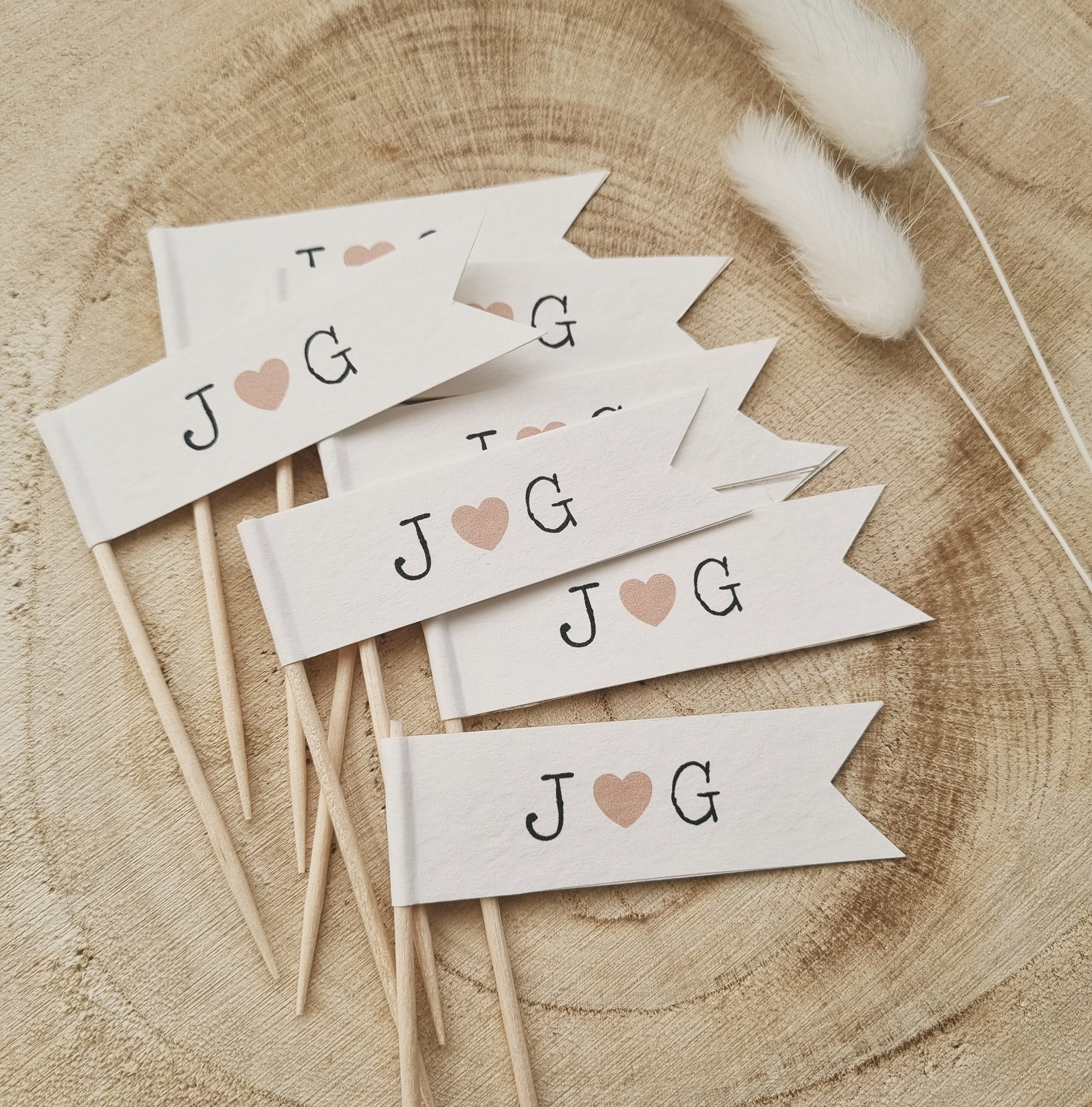 18 Personalised Wedding Cupcake Flags, Engagement, Anniversary, Cupcake ...