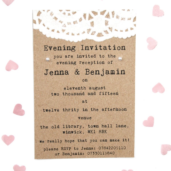 Doily Invitation - Etsy